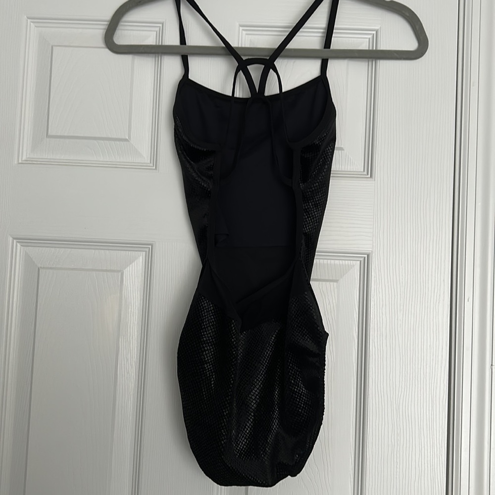 Eleve Renae Black Snake Velvet Leotard. Never Worn!! … - Gem